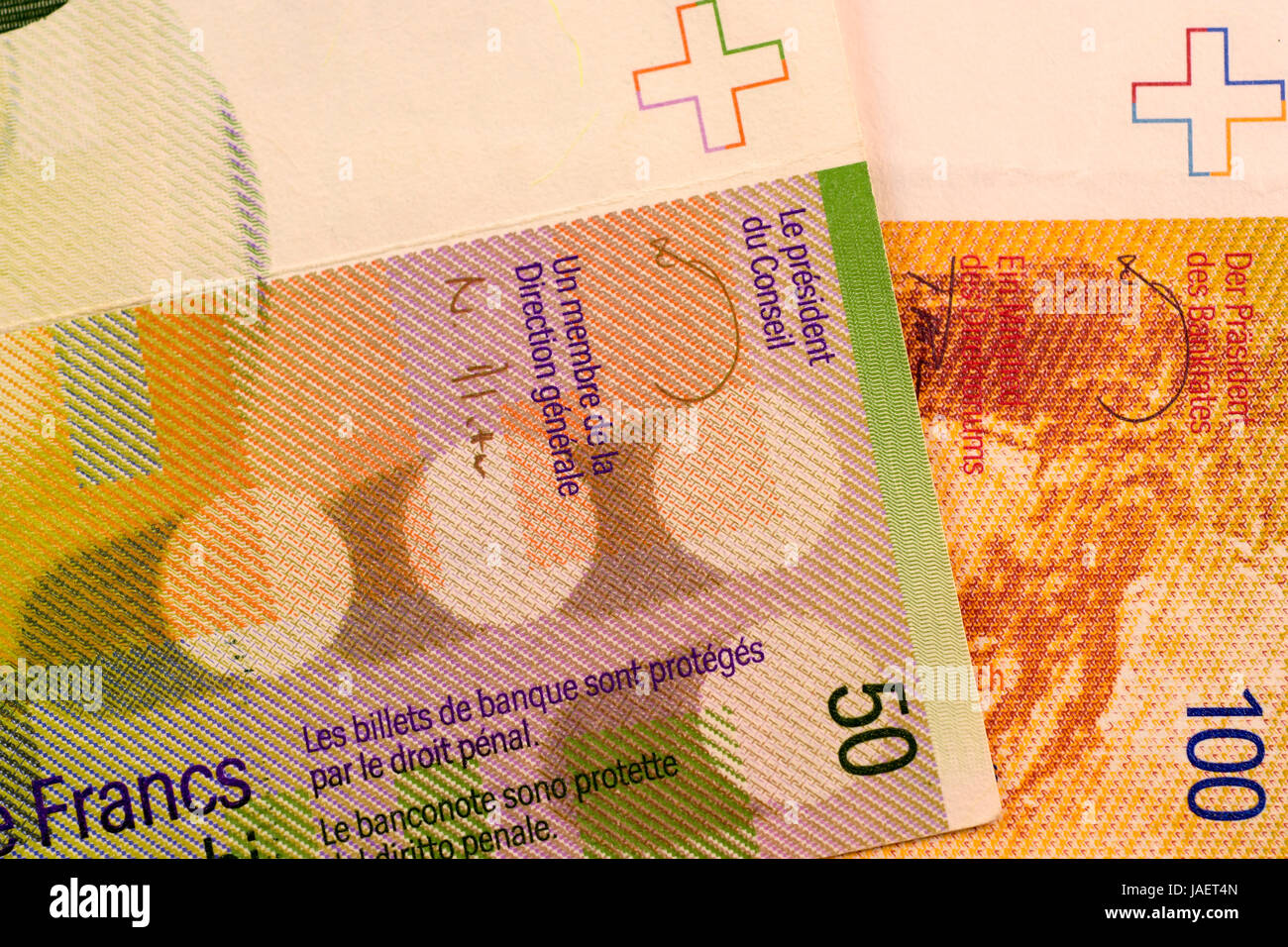 100 franc note hi-res stock photography and images - Alamy