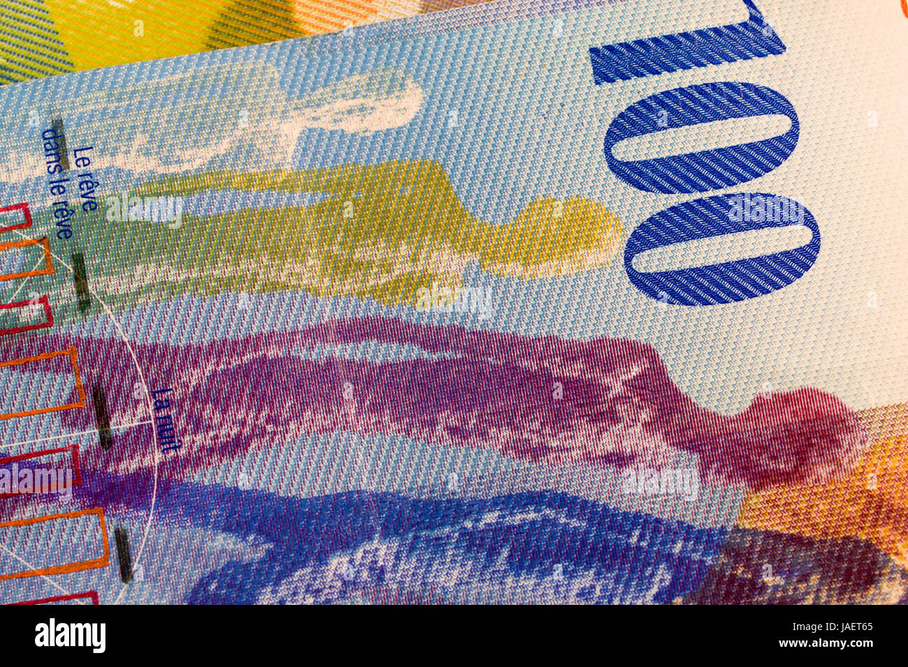 Close up Swiss francs currency note CHF Stock Photo - Alamy