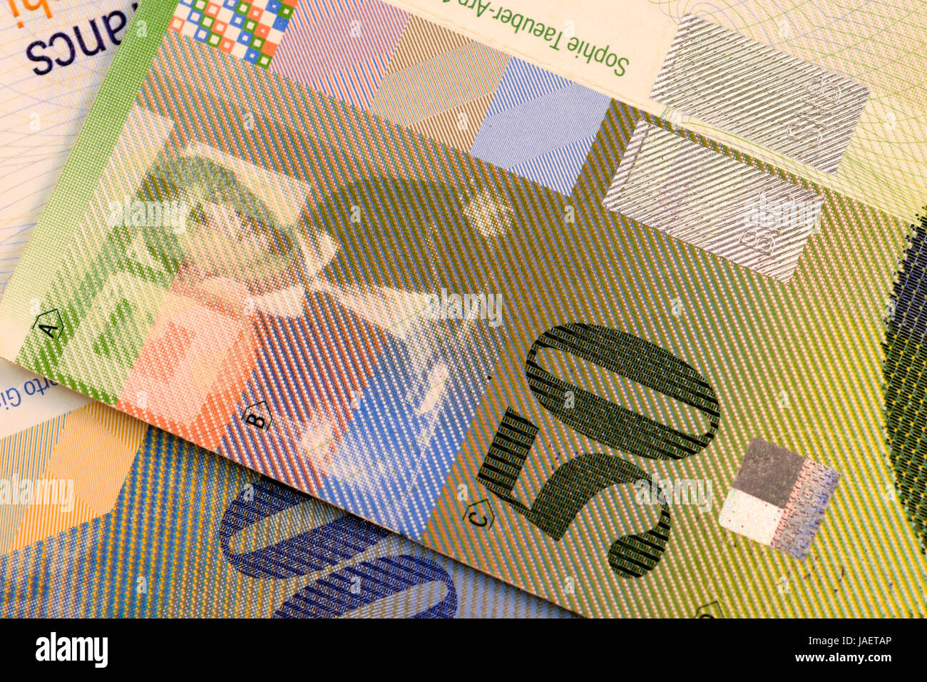 Close up Swiss francs currency note CHF Stock Photo - Alamy