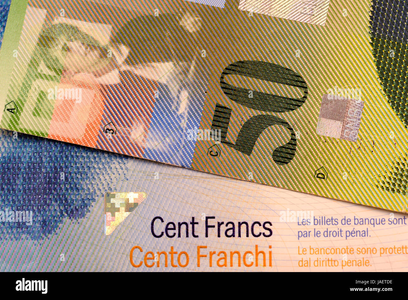 Close up Swiss francs currency note CHF Stock Photo - Alamy