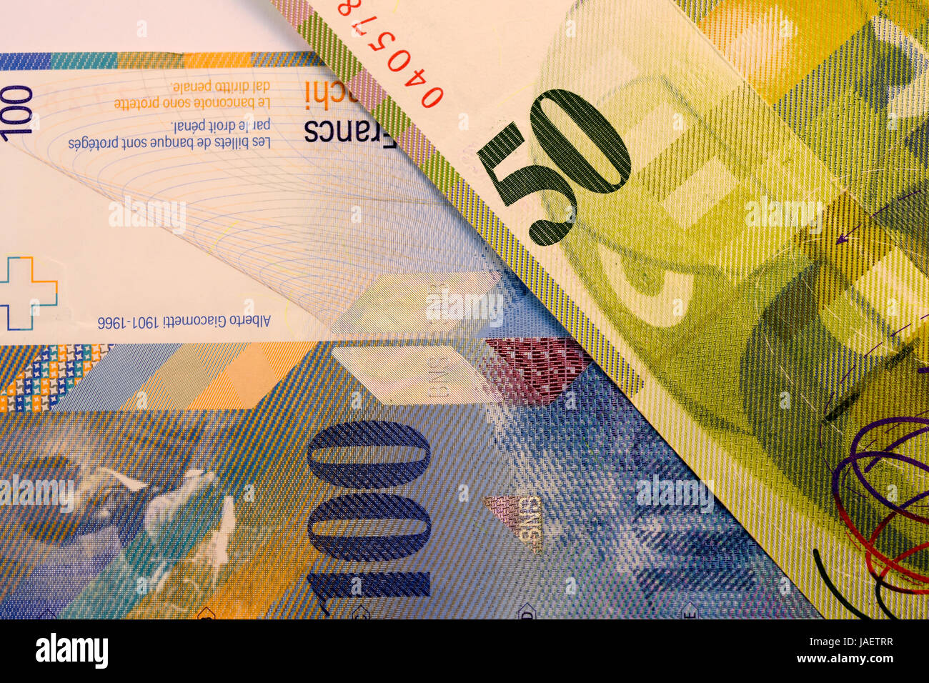 Close up Swiss francs currency note CHF Stock Photo - Alamy