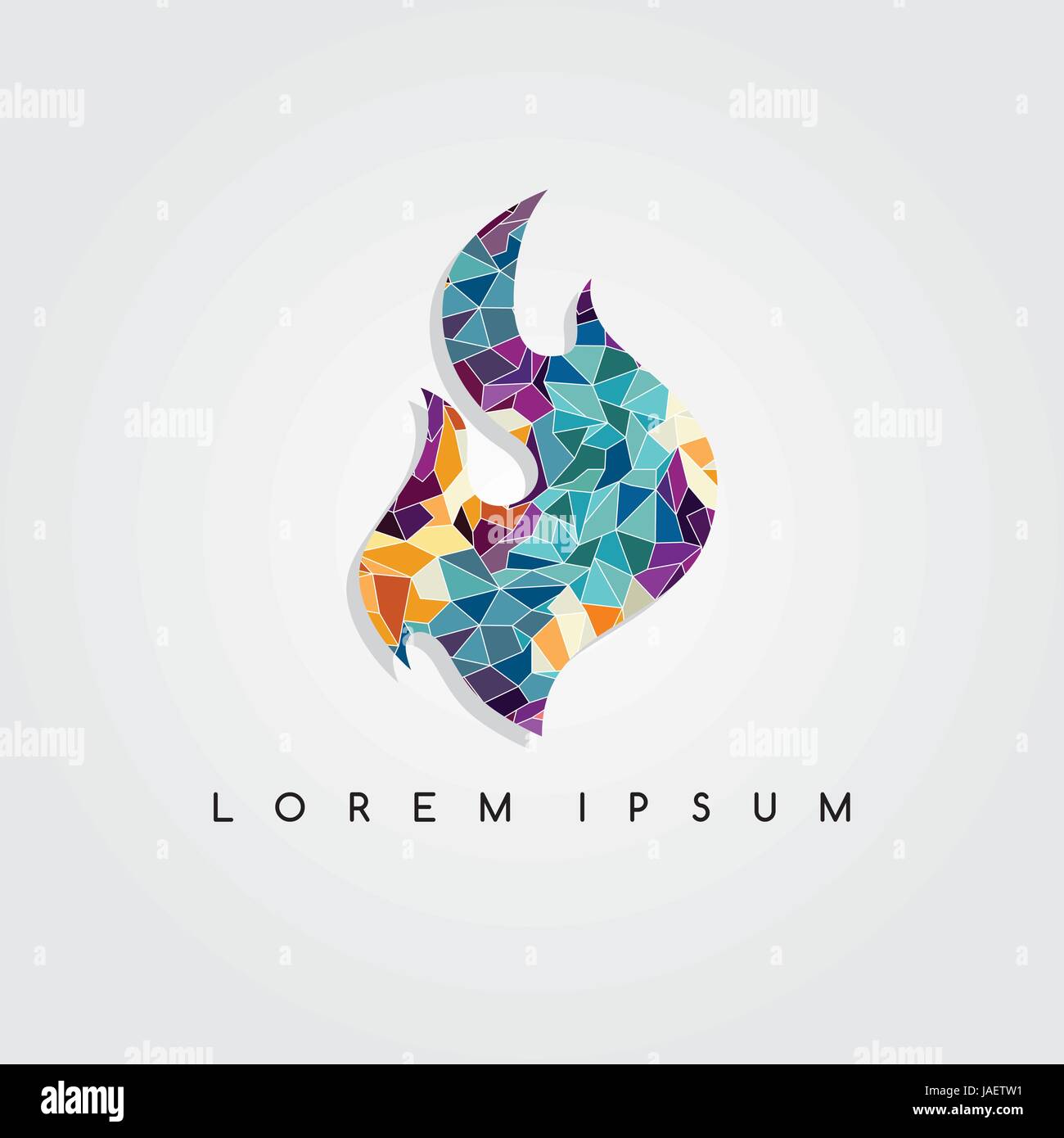 Abstract fire flame logo colorful triangle geometrical Stock Vector ...
