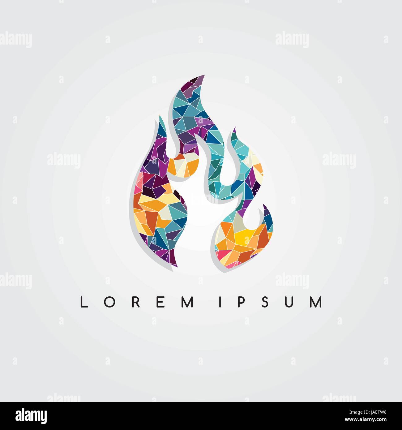 Abstract fire flame logo colorful triangle geometrical Stock Vector ...