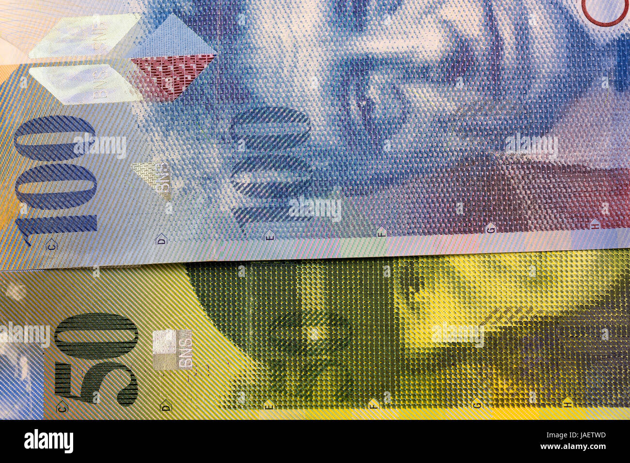 Close up Swiss francs currency note CHF Stock Photo - Alamy