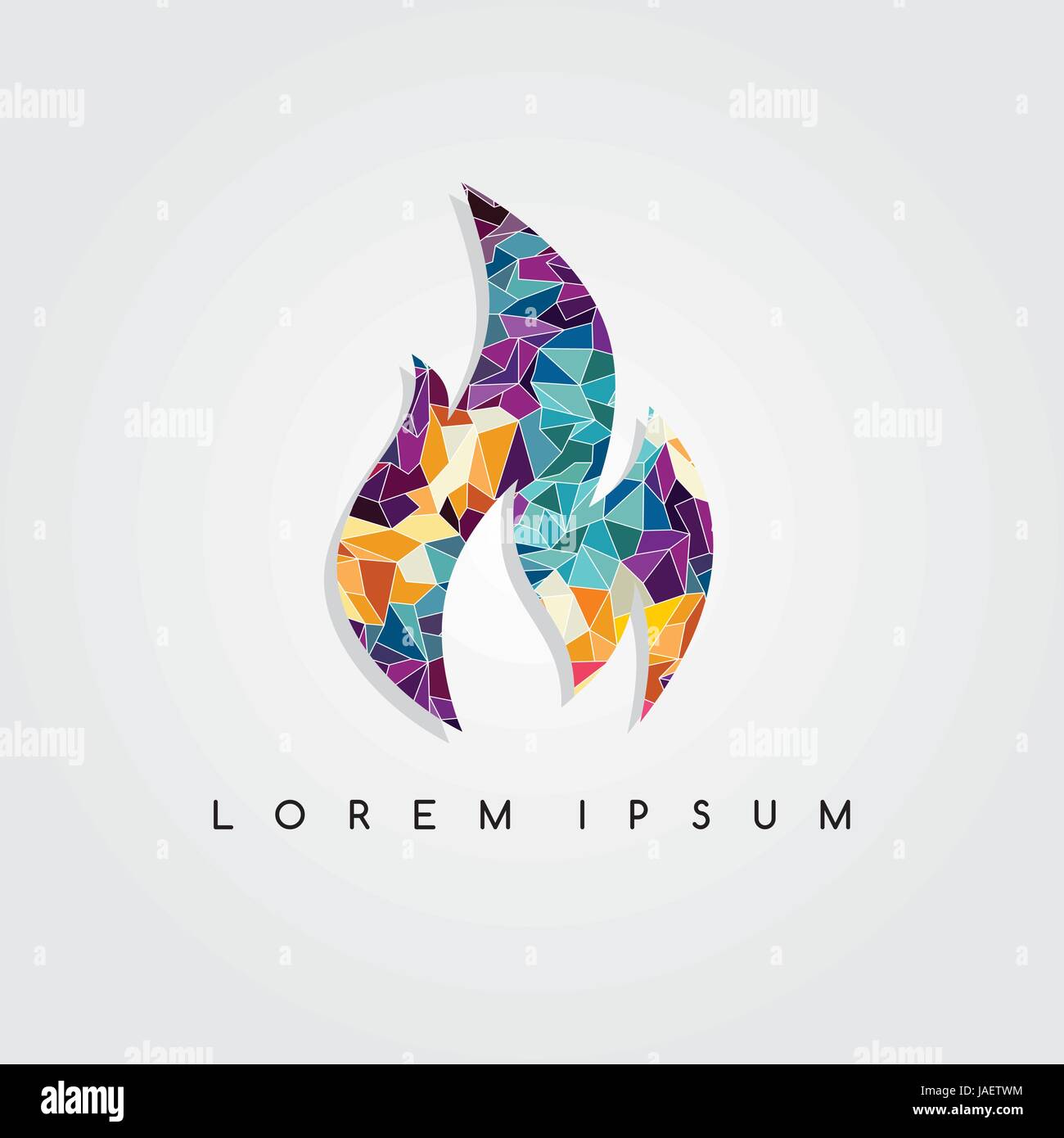 Abstract fire flame logo colorful triangle geometrical Stock Vector ...