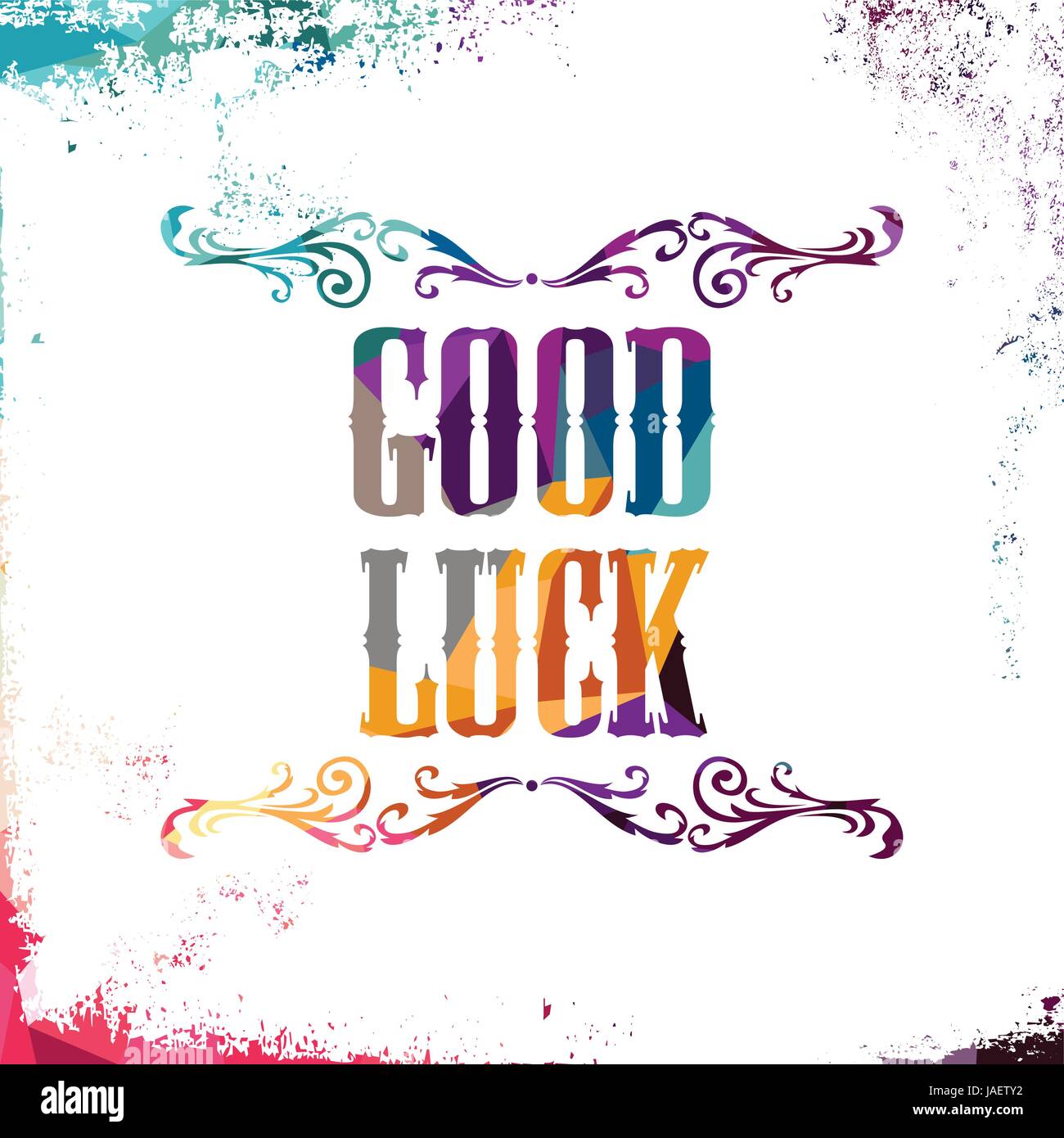 good luck bstract colorful triangle geometrical greetings vector ...