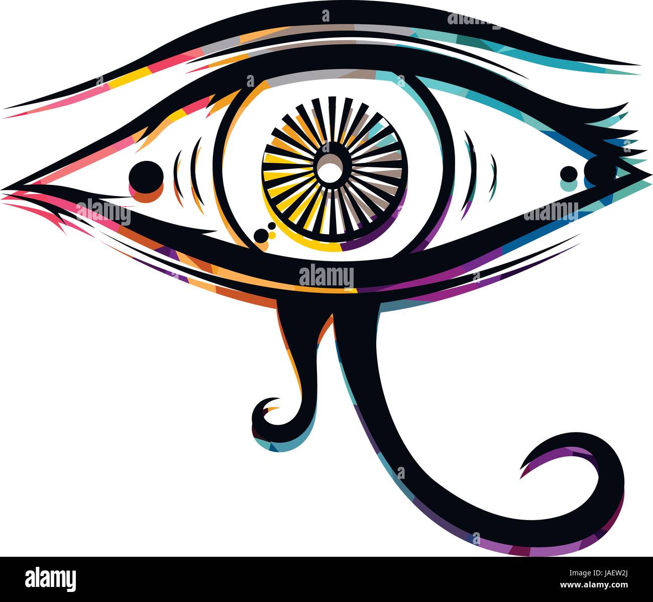 Abstract eye colorful triangle geometrical vector illustration Stock ...