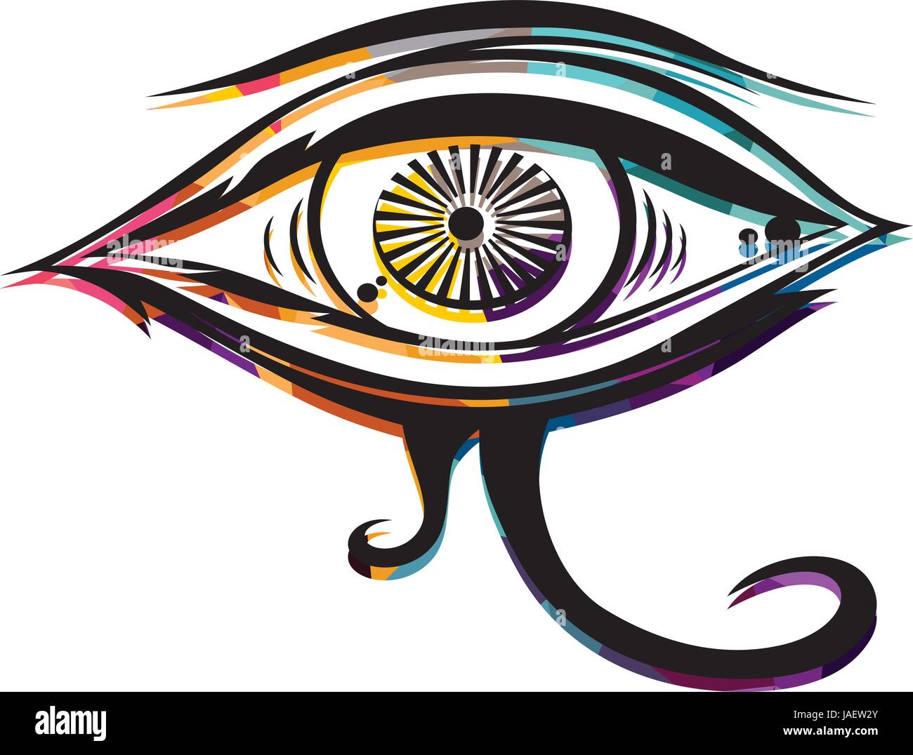 Abstract eye colorful triangle geometrical vector illustration Stock ...