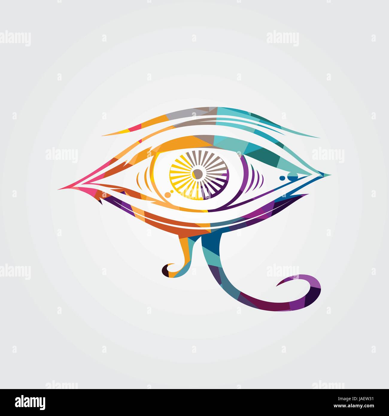 Abstract eye colorful triangle geometrical vector illustration Stock ...
