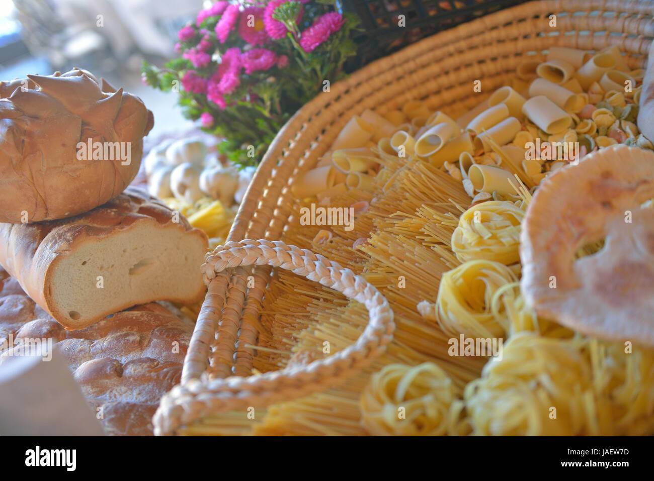 catering buffet food indoor in luxury restaurant with pasta spaghetti ...