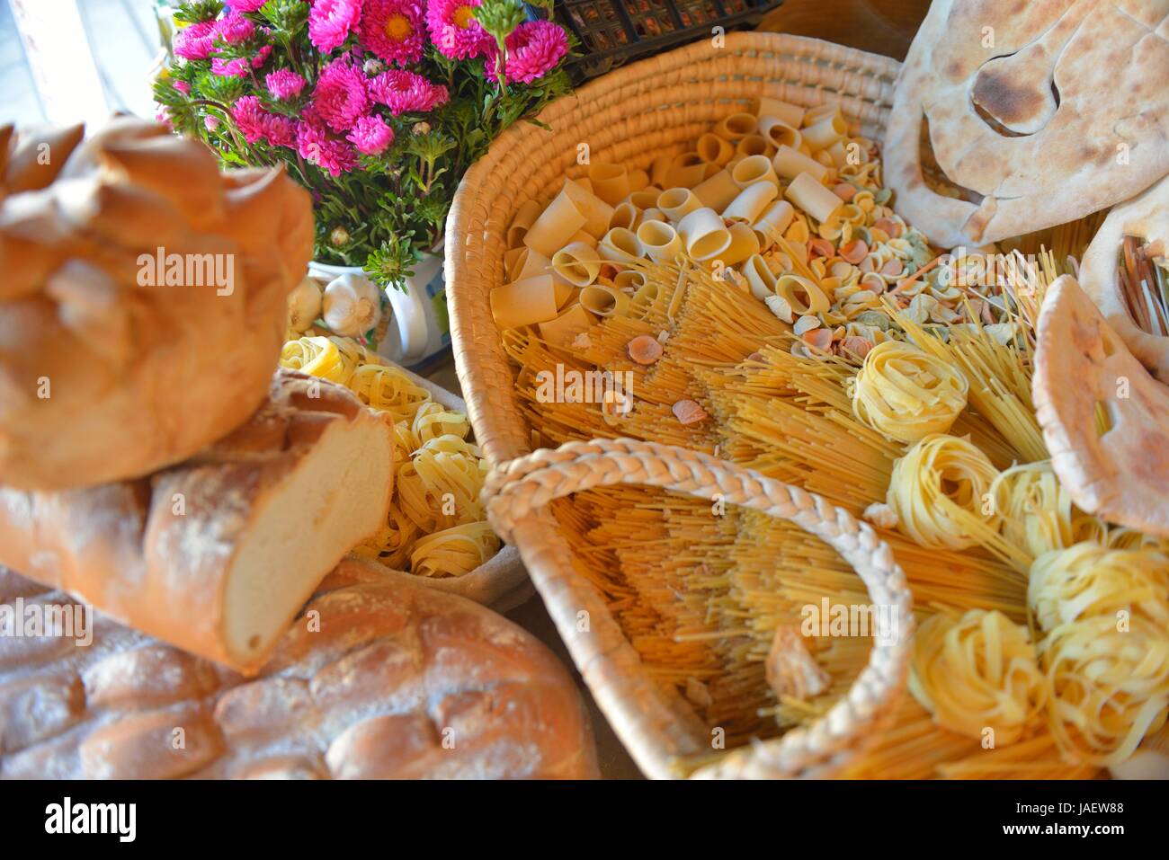 catering buffet food indoor in luxury restaurant with pasta spaghetti ...