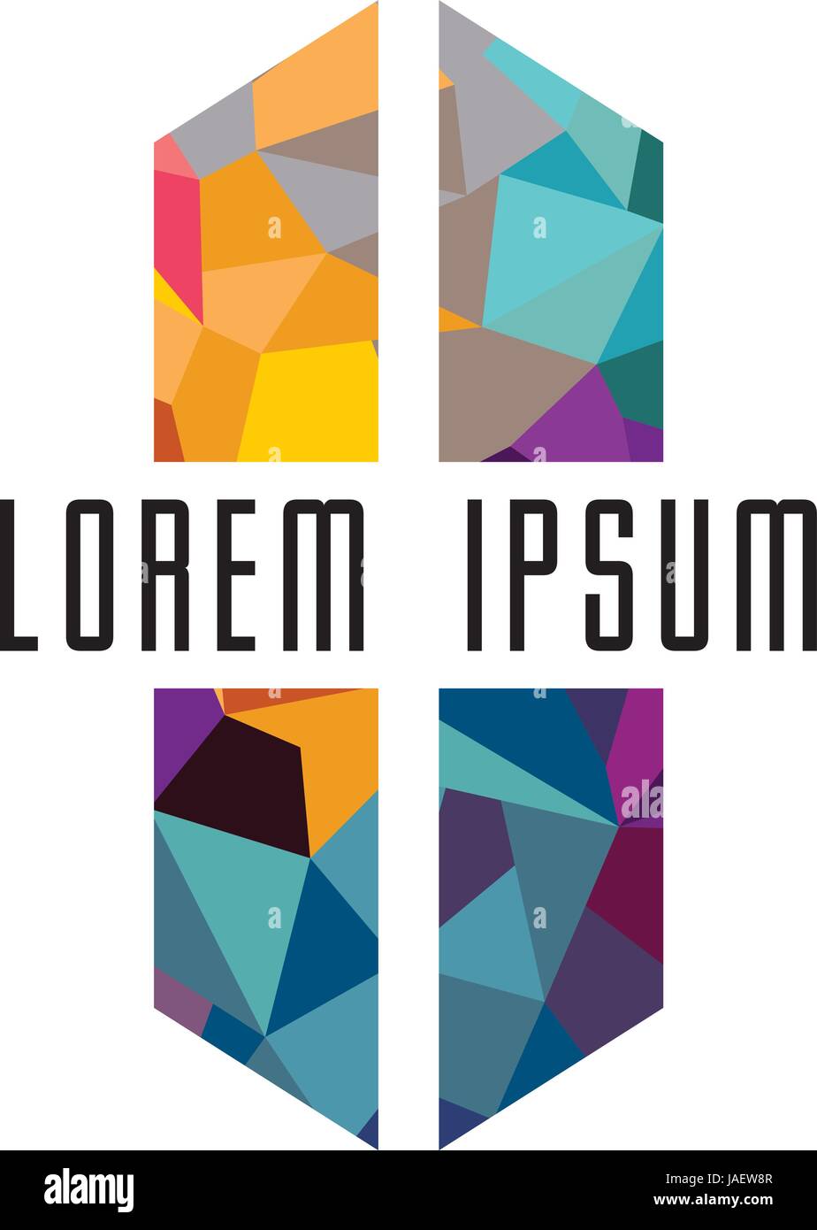 Abstract colorful triangle geometrical logo logotype template vector ...