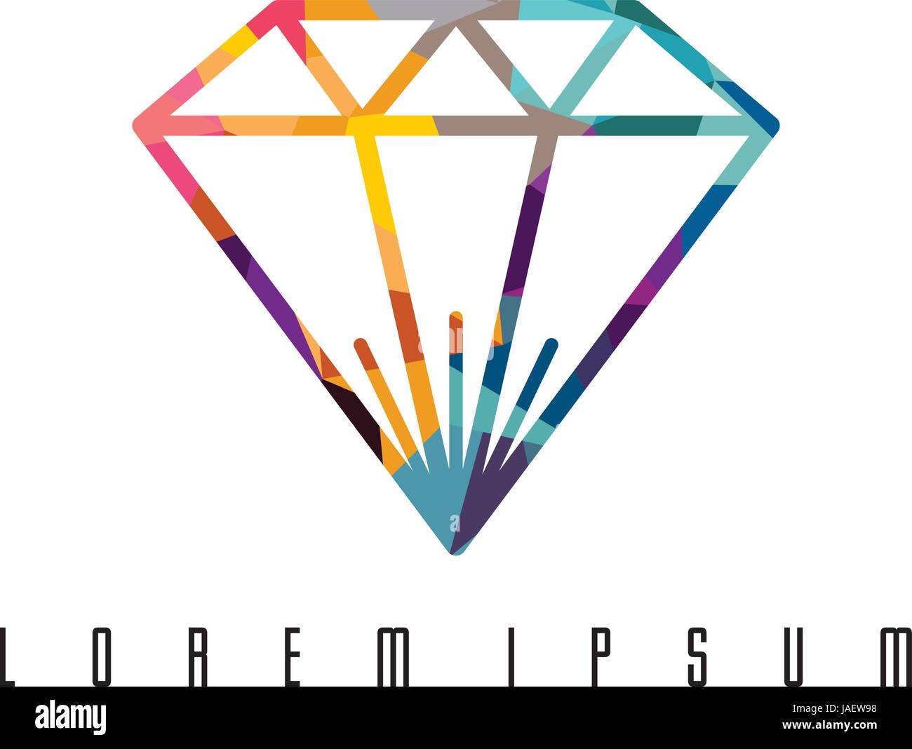 Abstract colorful triangle geometrical diamond jewelry vector ...