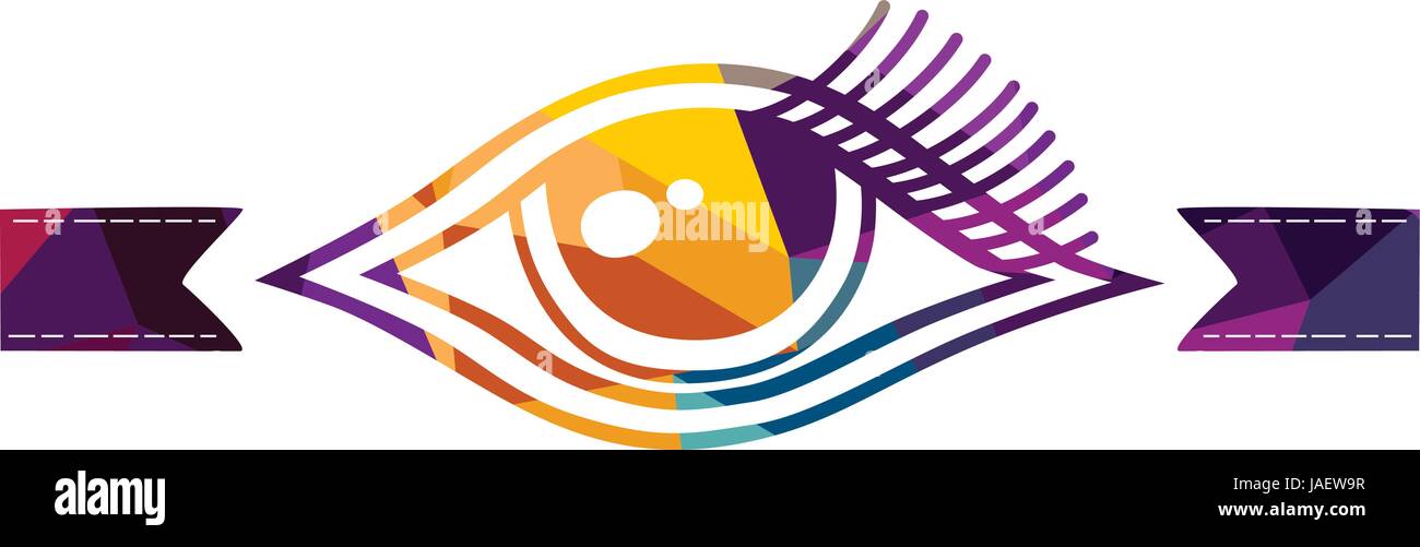Abstract eye colorful triangle geometrical vector illustration Stock ...
