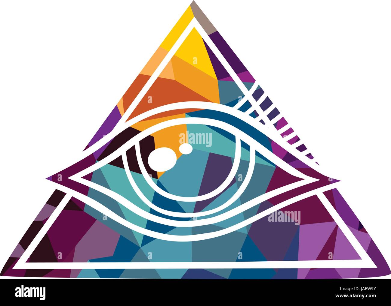 Abstract eye colorful triangle geometrical vector illustration Stock ...