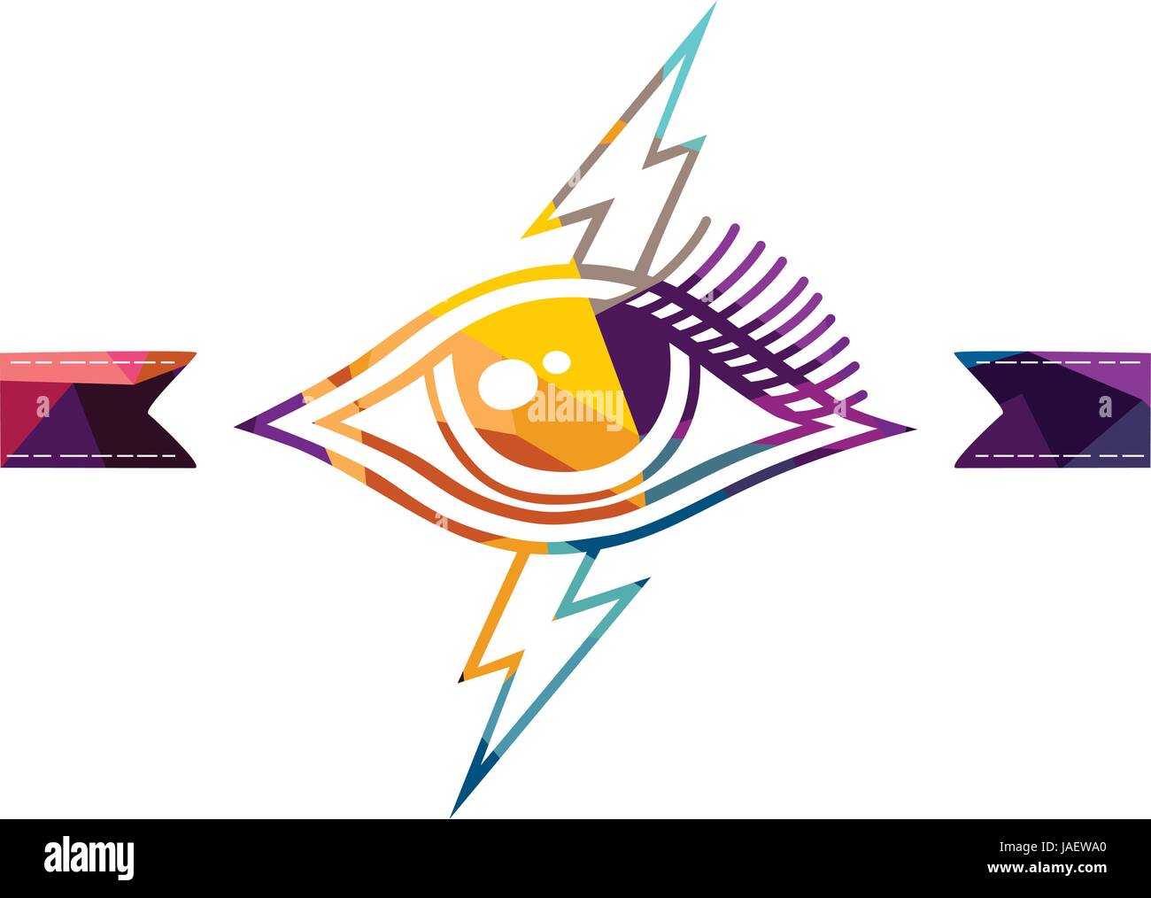 Abstract eye colorful triangle geometrical vector illustration Stock ...