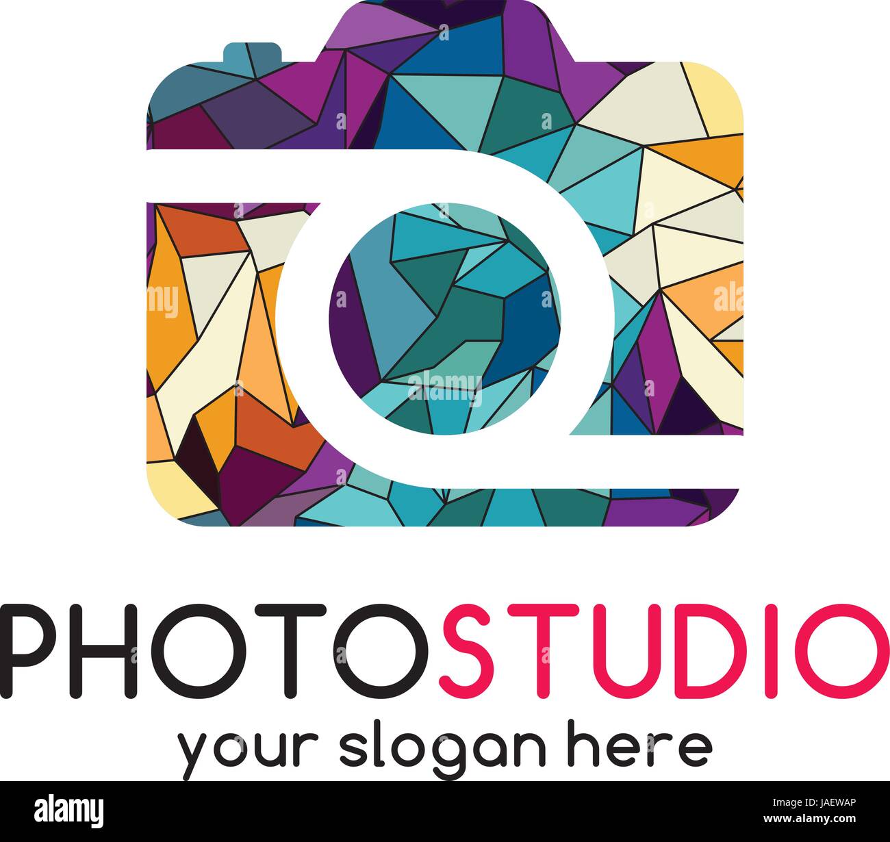Abstract colorful triangle geometrical photography logo vector ...