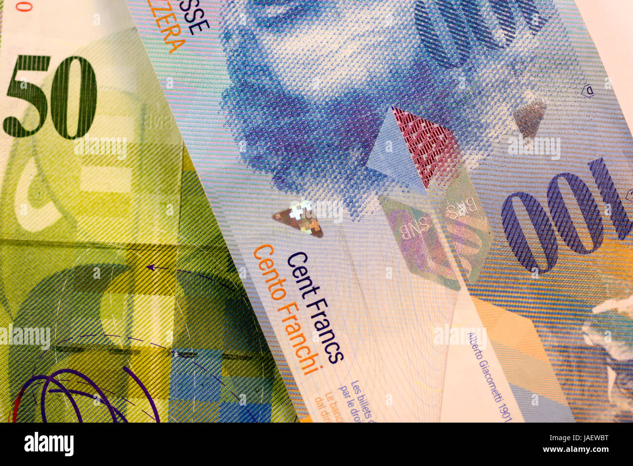 Close up different Swiss francs currency note CHF Stock Photo - Alamy