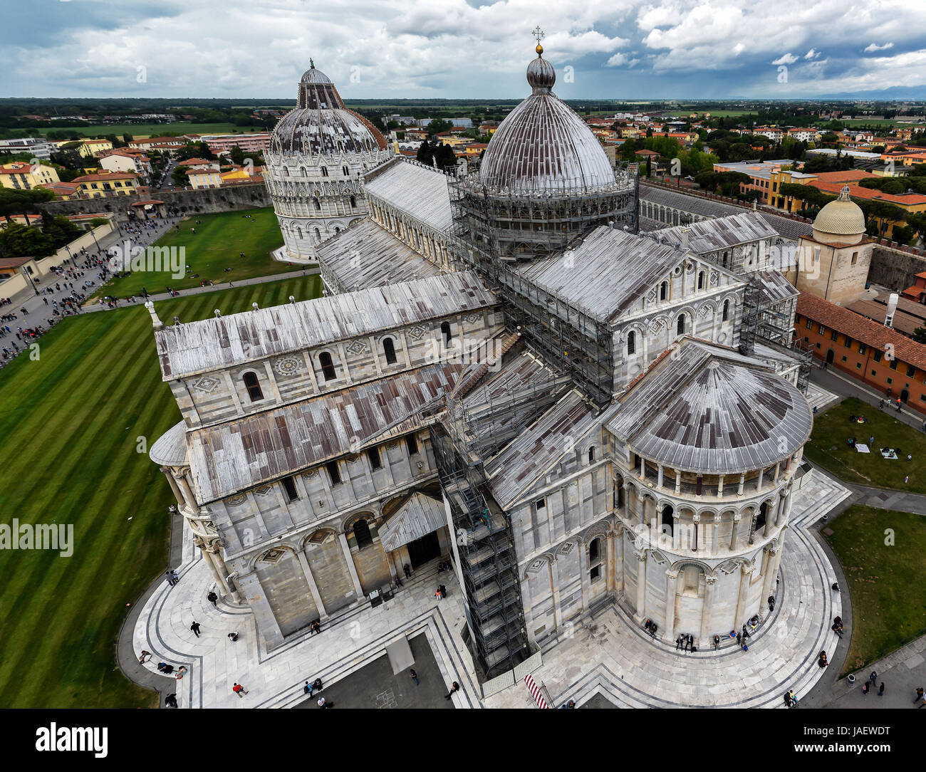 Miracles Square in Pisa - View from the Leaning Tower Stock Photo - Alamy