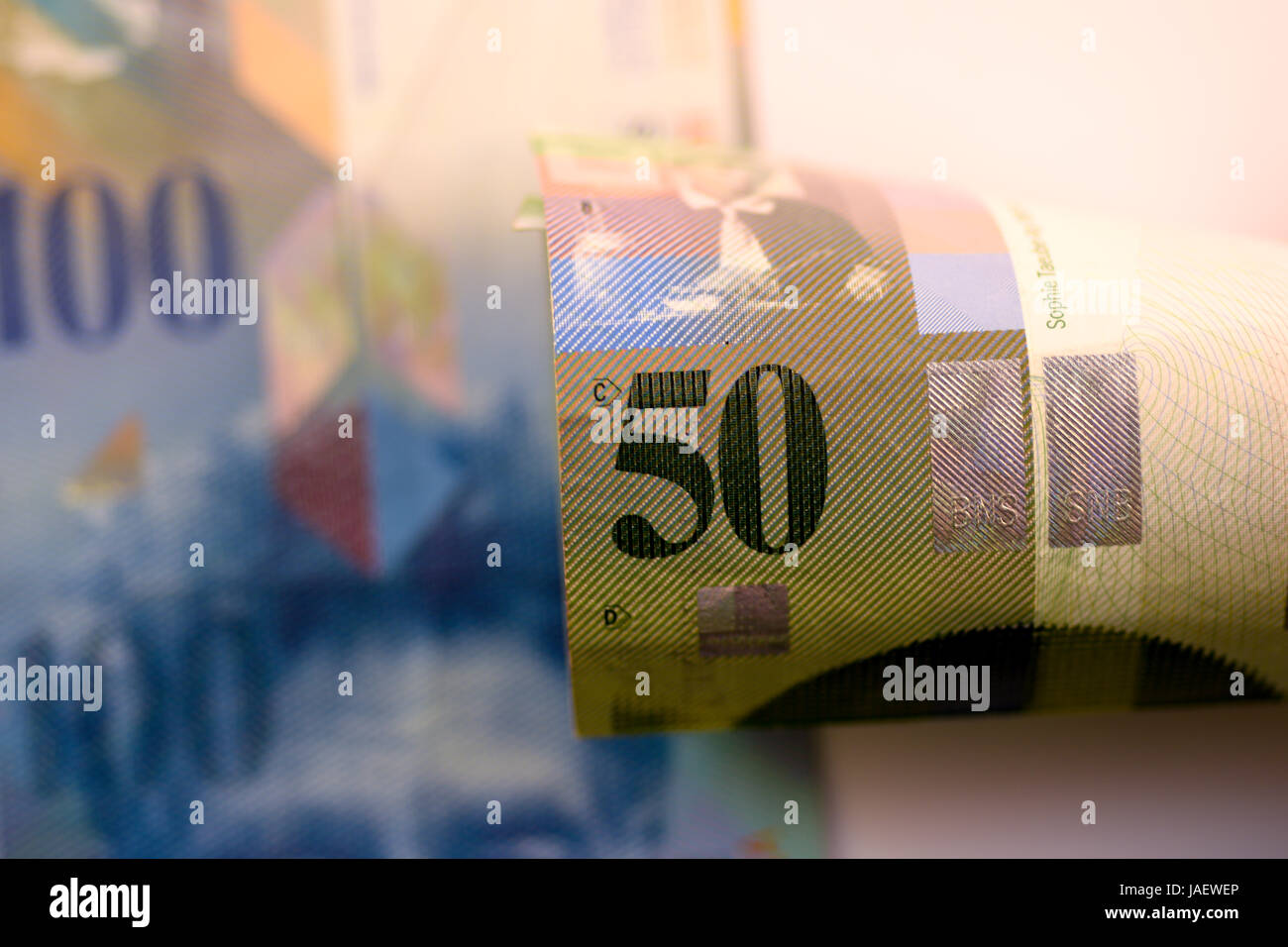 Close up Swiss francs currency note CHF Stock Photo - Alamy