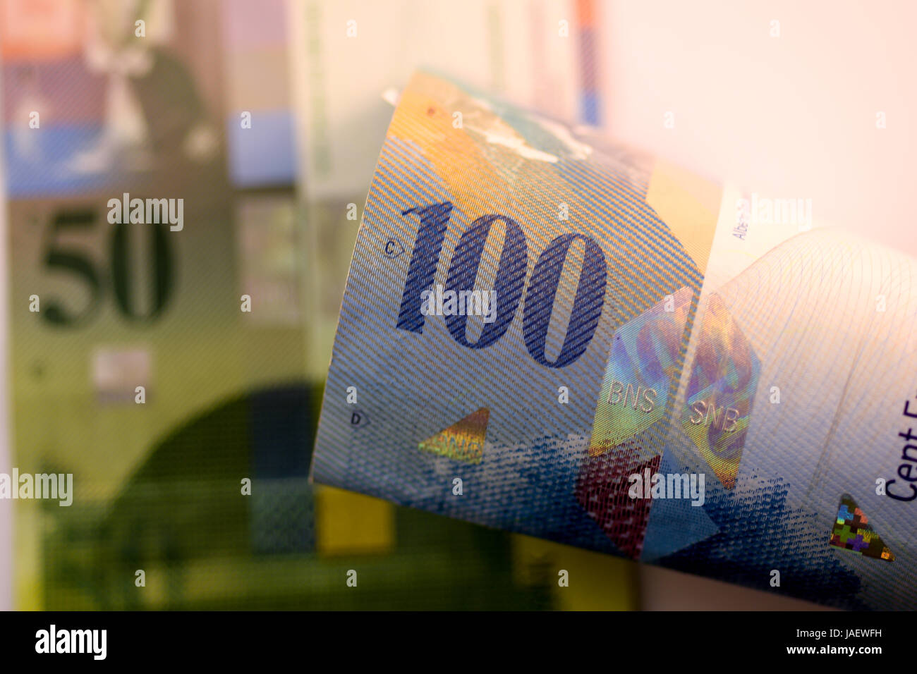 Close up Swiss francs currency note CHF Stock Photo - Alamy