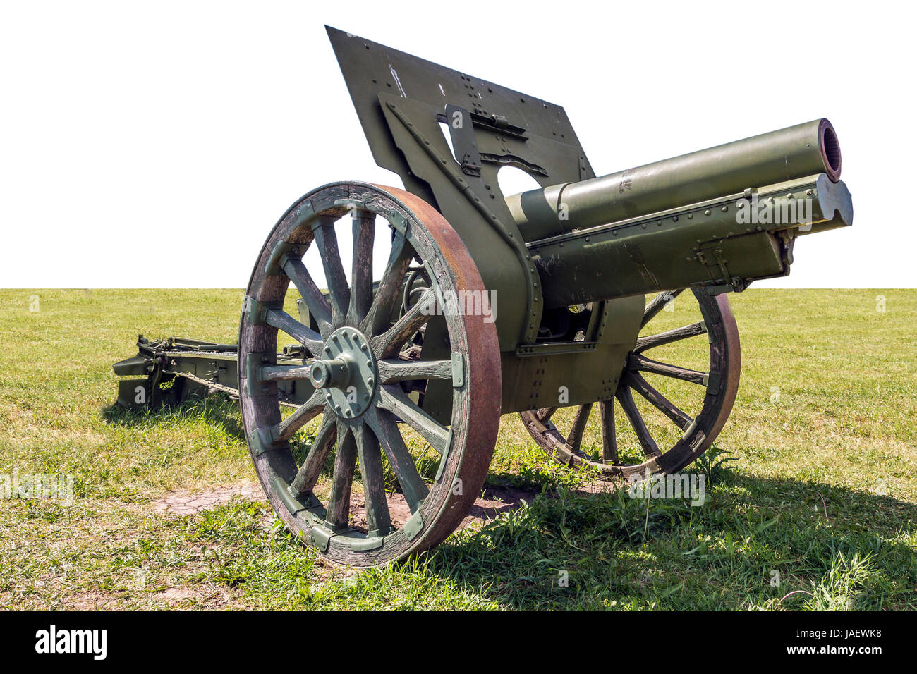 Old artillery cannon on white background Stock Photo - Alamy