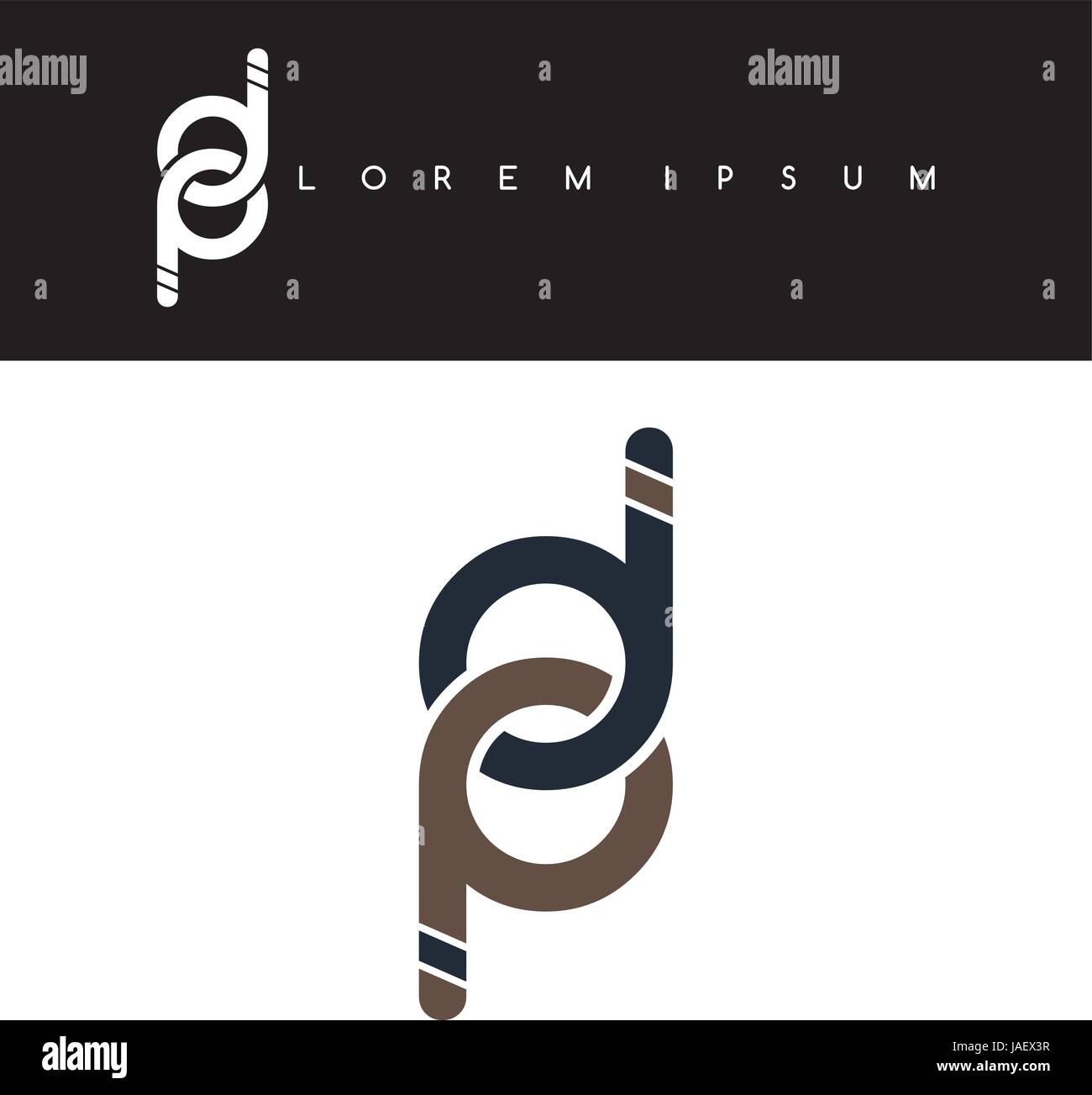 initial letter linked circle lowercase logo color background Stock ...