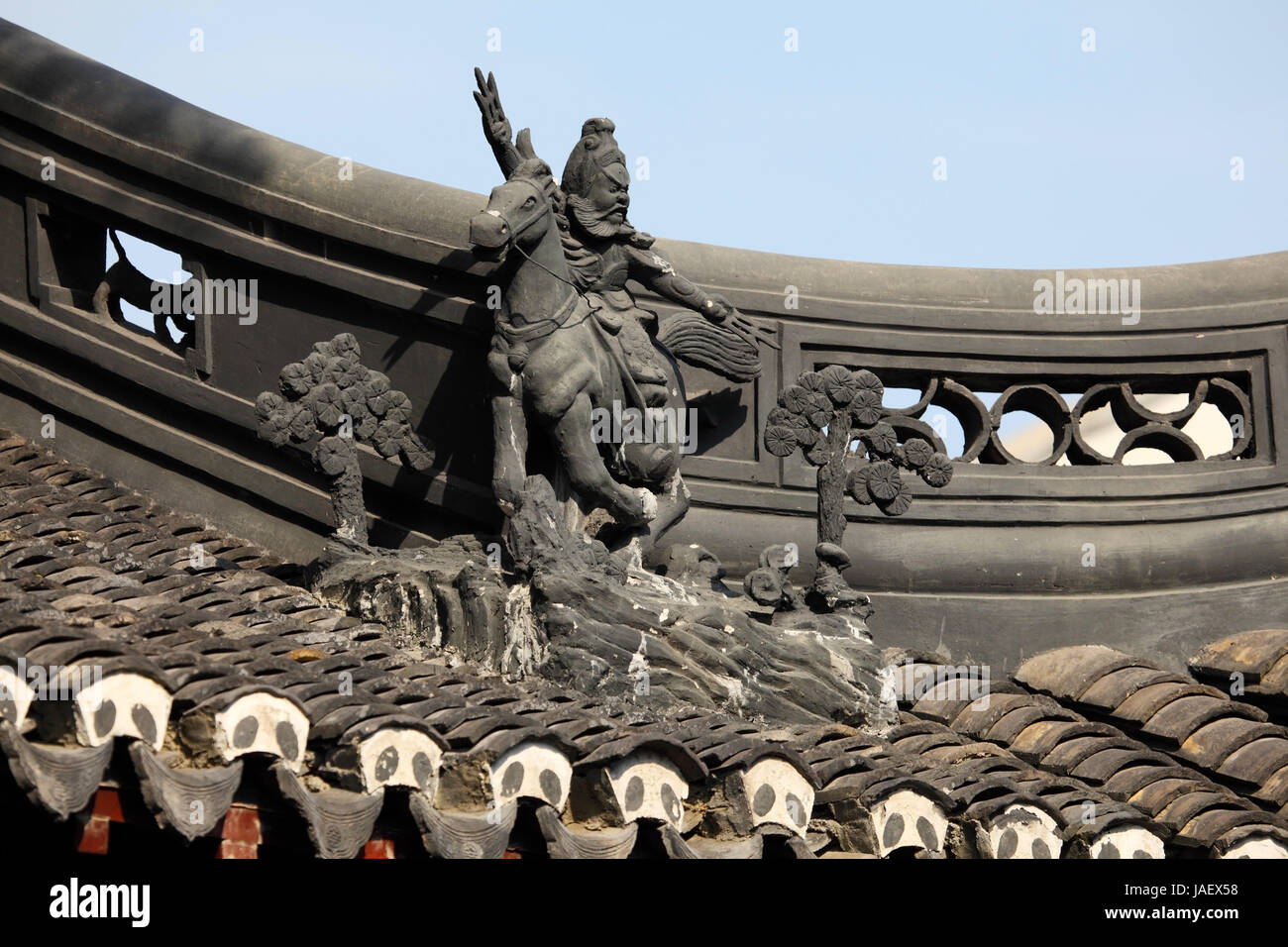 Closeup of a traditional chinese roof in Shanghai, China Stock Photo ...