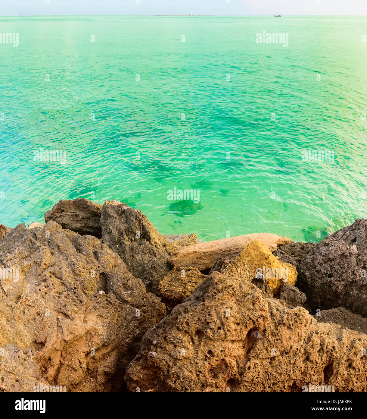 Beautiful summer vertical panoramic view of Serena Beach at Mandvi ...