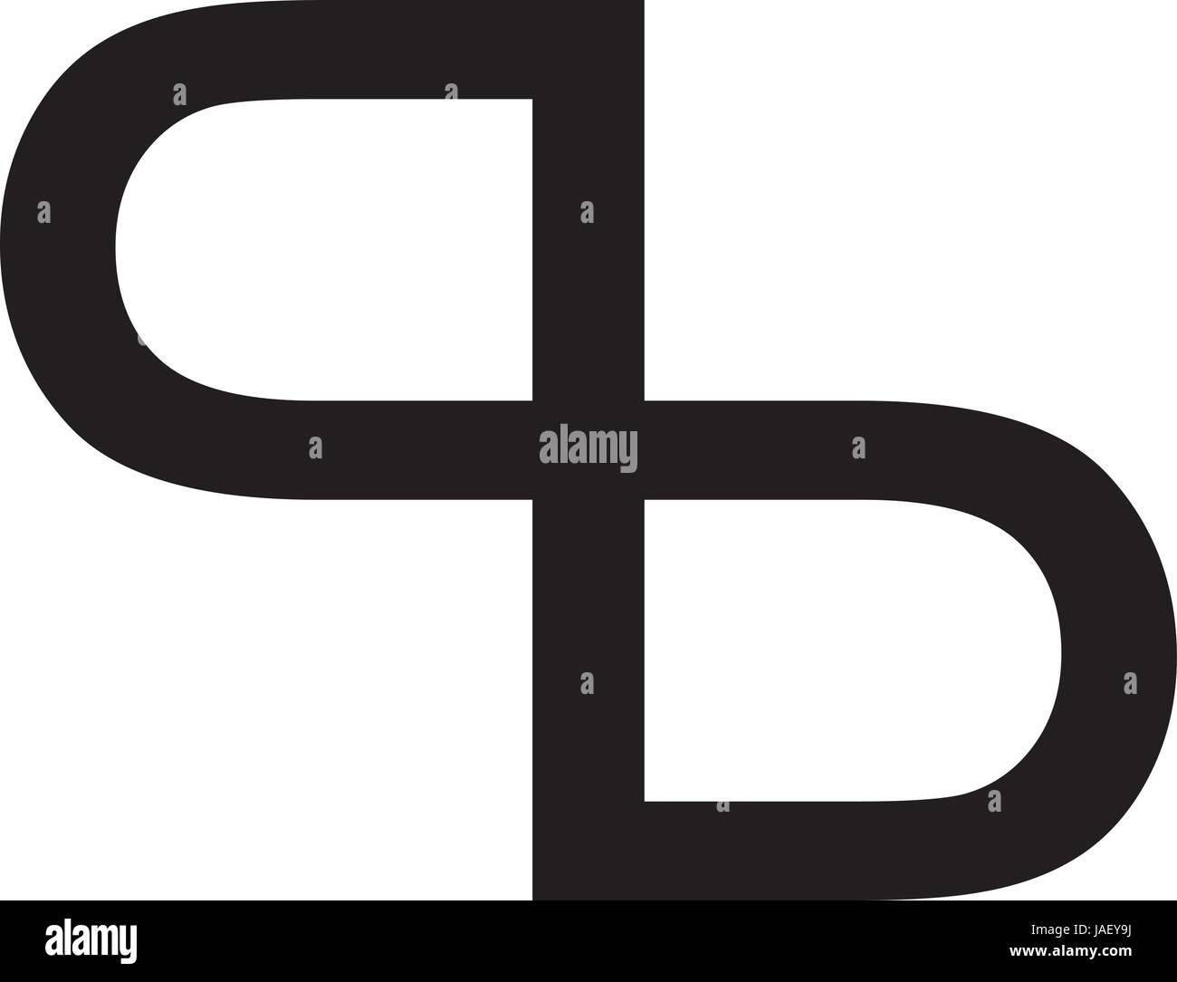 overlapped initial letter logo logotype theme vector art Stock Vector ...