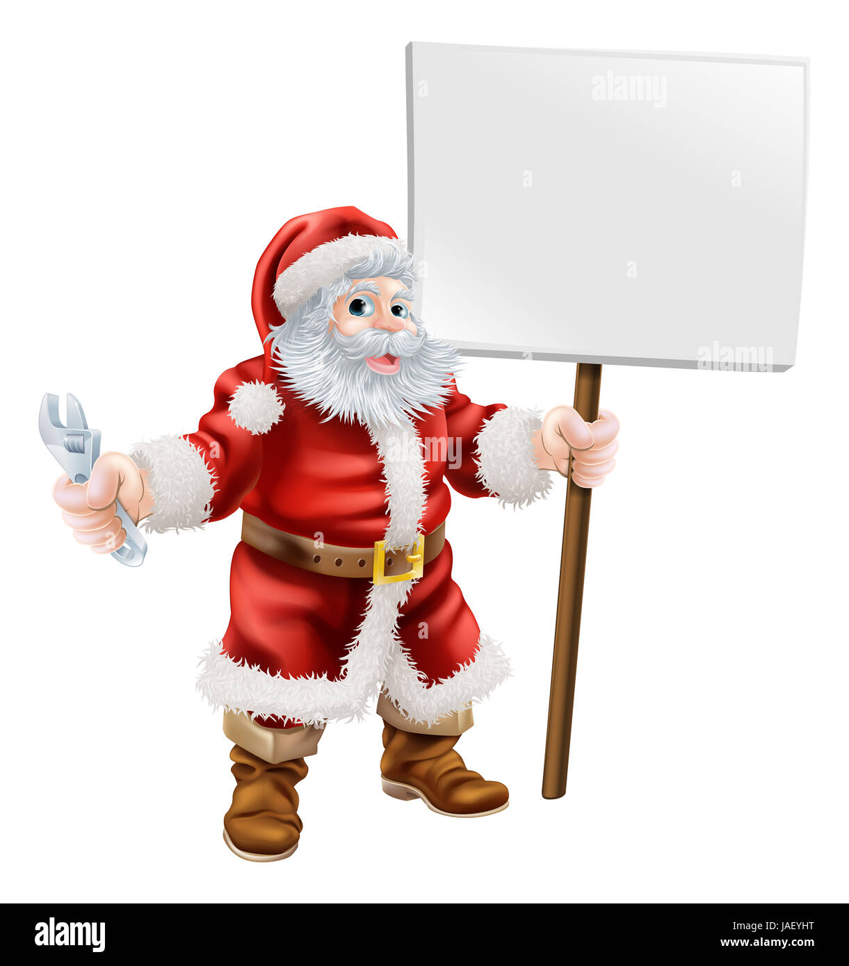 Vector illustration cartoon mechanic holding hi-res stock photography ...