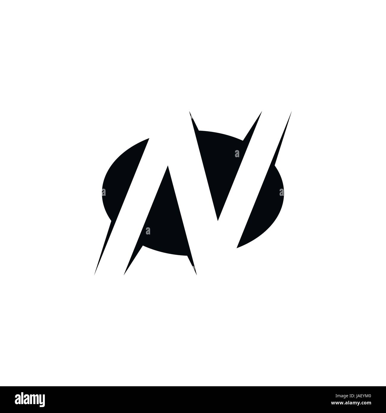 overlapped initial letter logo logotype theme vector art Stock Vector ...