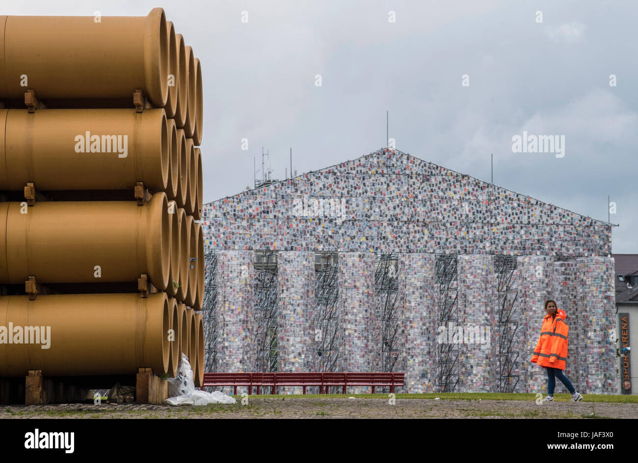 The art work made out of pipes by documenta aritst Hiwa K. can be seen ...