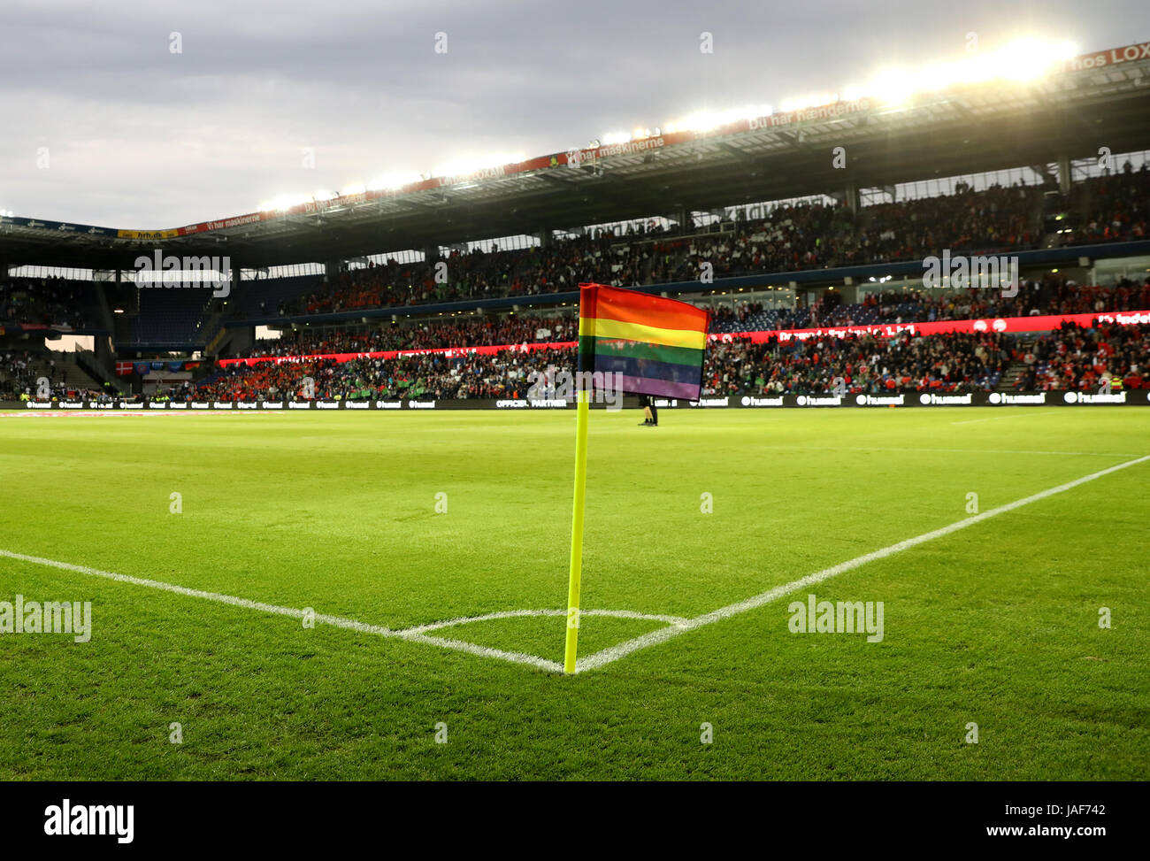A denmark flag corner flag stadium hi-res stock photography and images ...