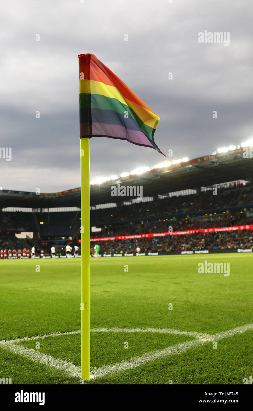 A denmark flag corner flag stadium hi-res stock photography and images ...