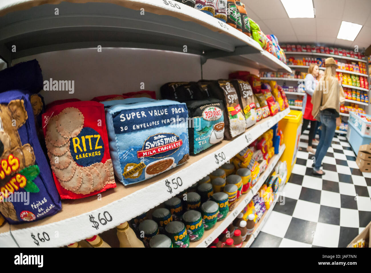 New York, USA. 06th June, 2017. UK artist Lucy Sparrow's bodega ...