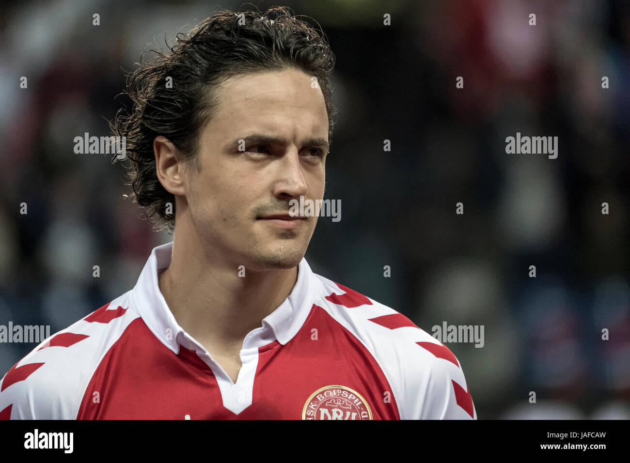 Brondby, Denmark. 6th Jun, 2017. Thomas Delaney of Denmark seen during ...