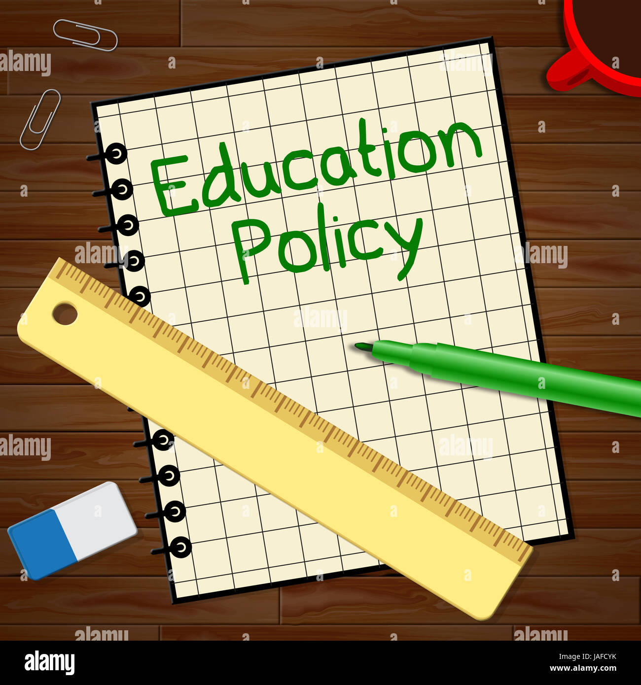 Education Policy Notebook Represents Schooling Procedure 3d ...