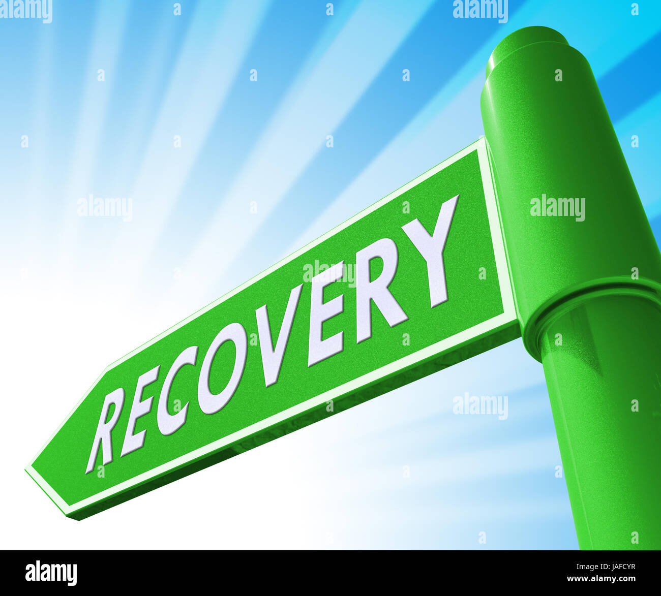 Recovery Road Sign Showing Get Back 3d Illustration Stock Photo - Alamy