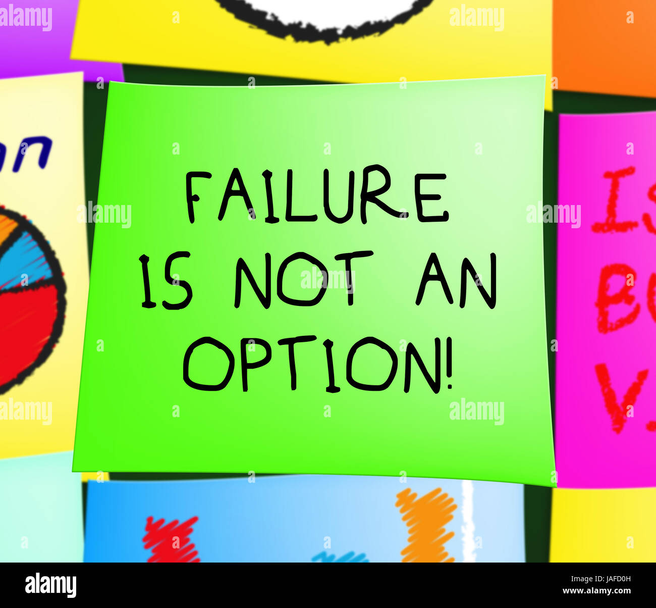 Failure Is Not An Option Note Displays Success 3d Illustration Stock ...