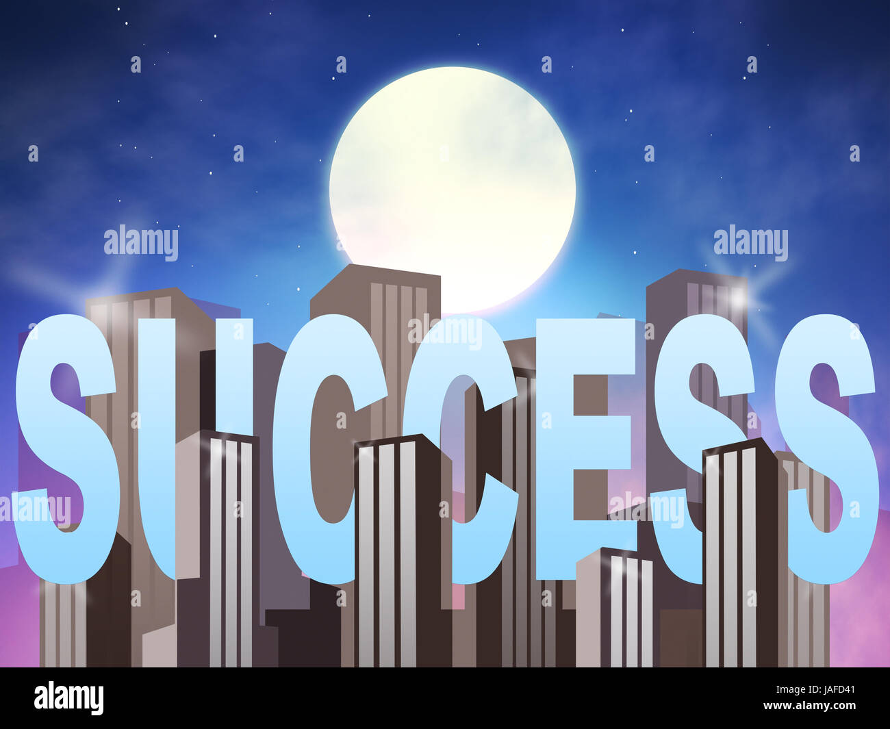Success Buildings Meaning Triumphant Winning 3d Illustration Stock ...