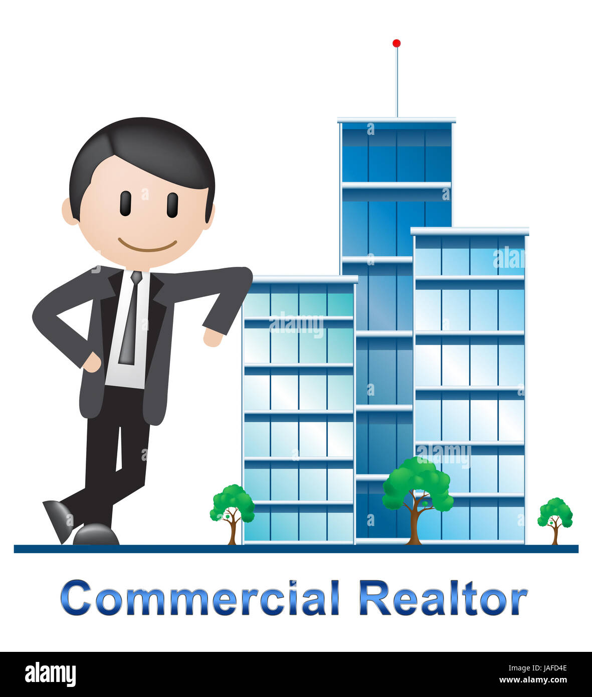 Commercial Realtor Buildings Describing Real Estate 3d Illustration ...