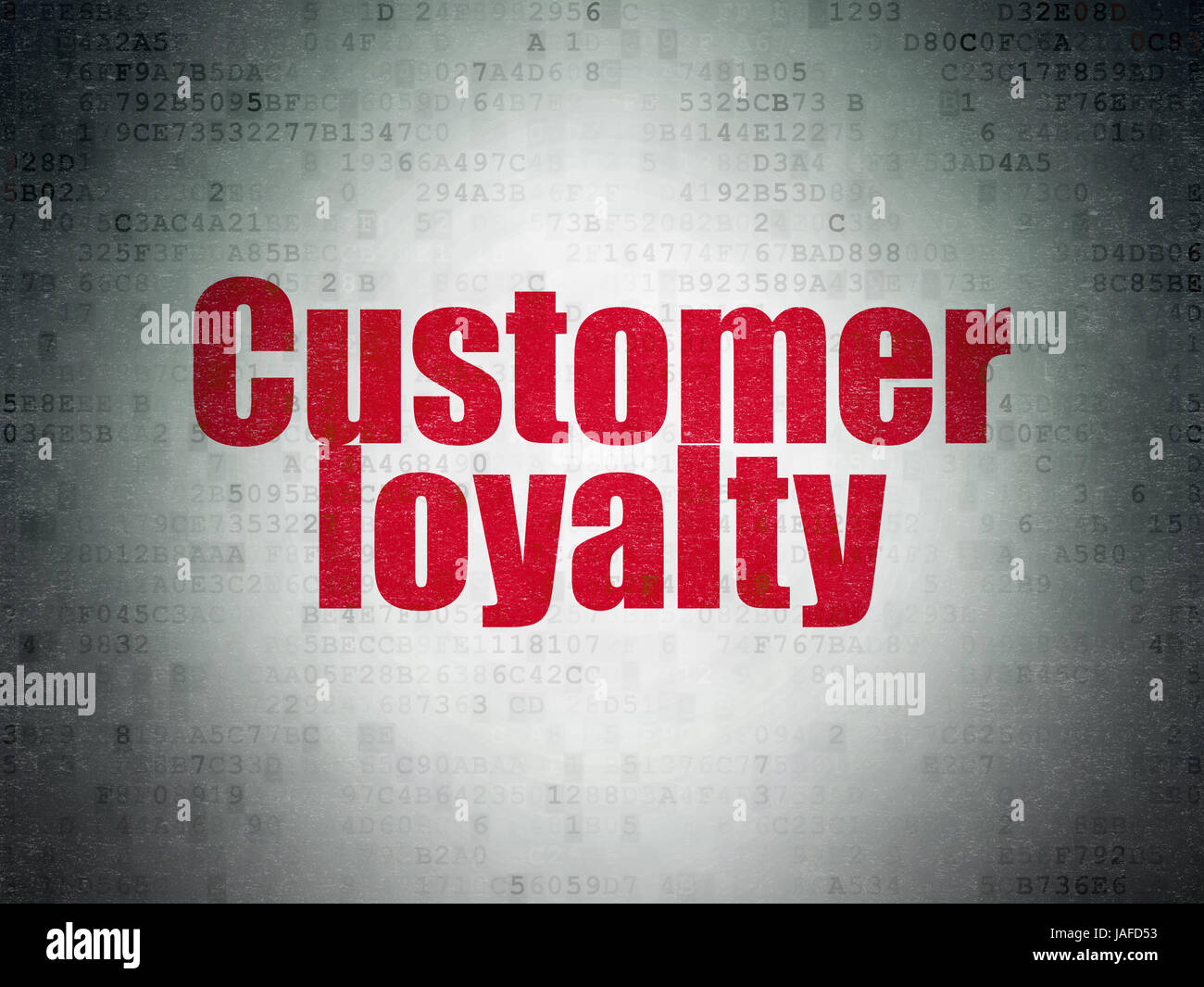 Advertising concept: Customer Loyalty on Digital Data Paper background ...