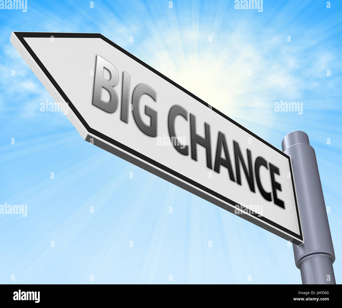 Big Chance Road Sign Displaying Business Possibilities 3d Illustration ...