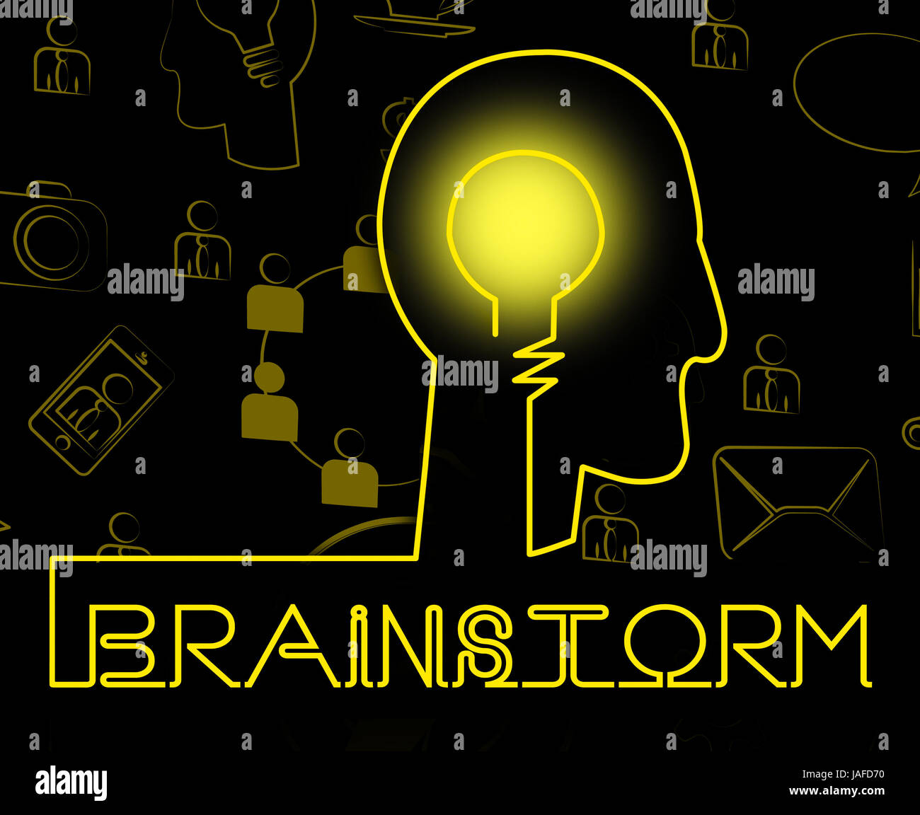 Brainstorm Brain Meaning Dream Up And Brainstorming Stock Photo - Alamy