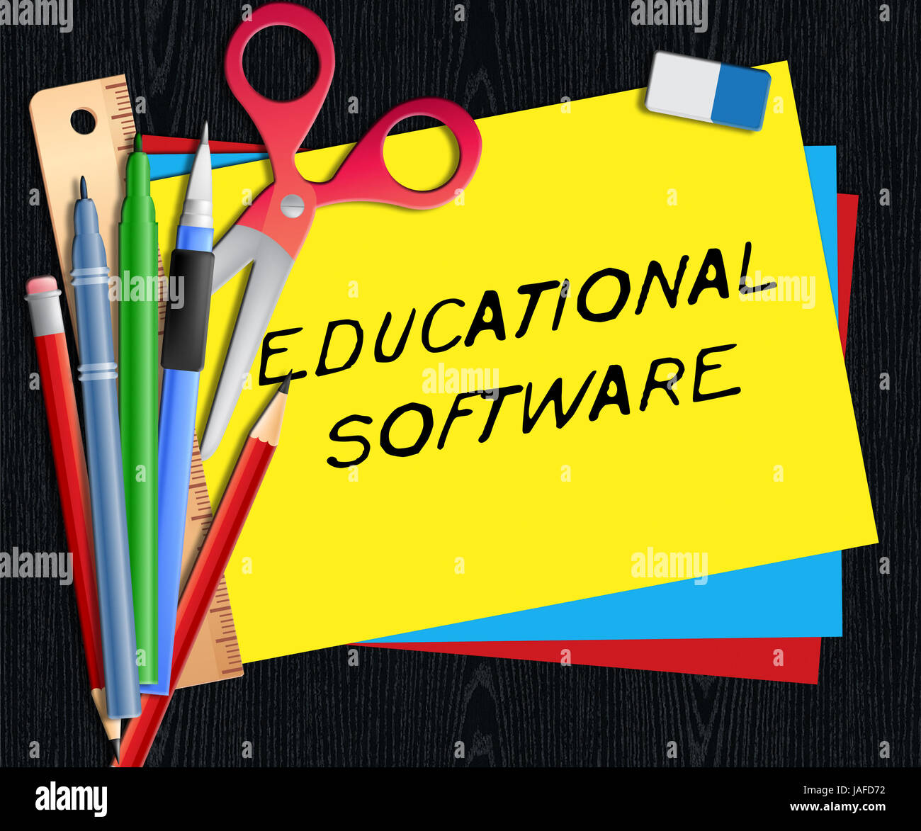 Educational Software Meaning Learning Application 3d Illustration Stock ...