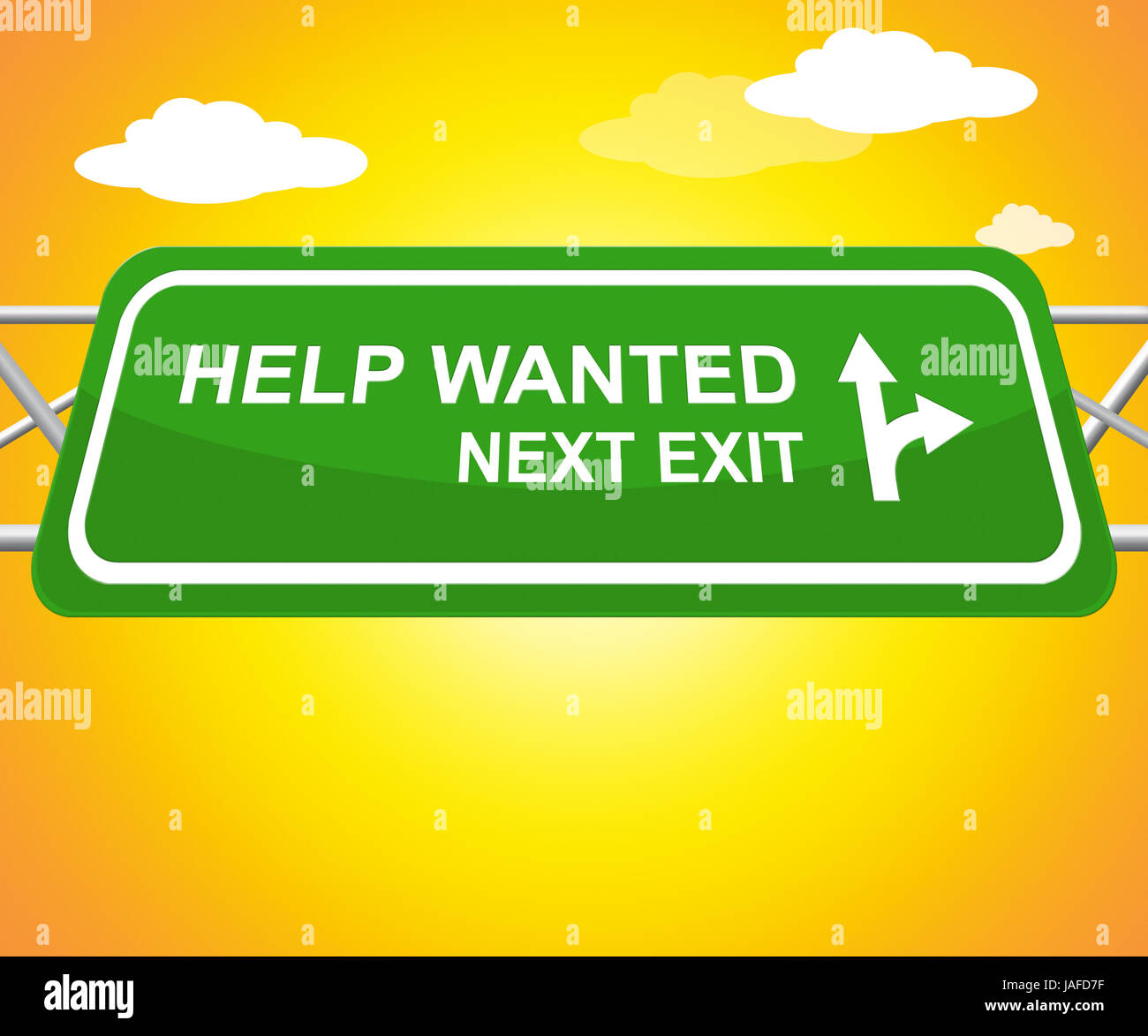 Help Wanted Sign Displays Employment 3d Illustration Stock Photo - Alamy