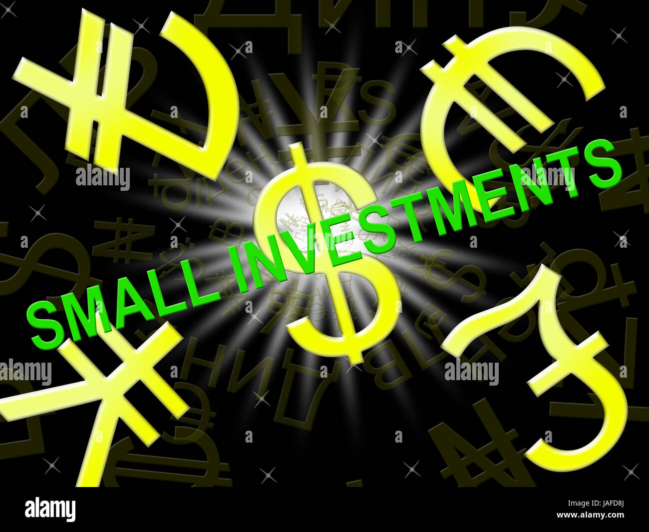 Small Investments Symbols Means Low Cost Investing 3d Illustration ...