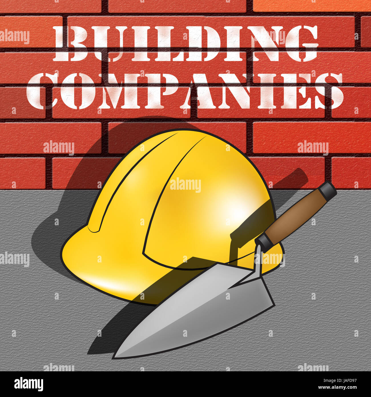 Building Companies Builder Hat Showing Housing Business 3d Illustration ...