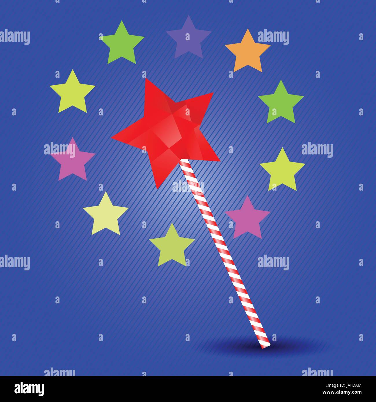 colorful illustration with magic wand for your design Stock Photo - Alamy